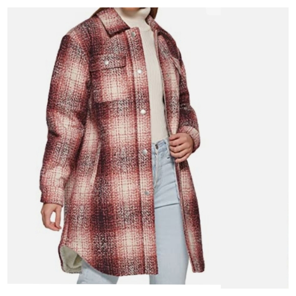 Levi's | Jackets & Coats | Levis Wool Blend Sherpa Lined Long Shacket ...